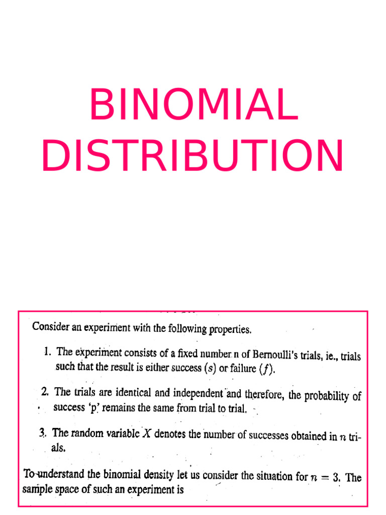 L12, L13 Binomial Distribution | PDF
