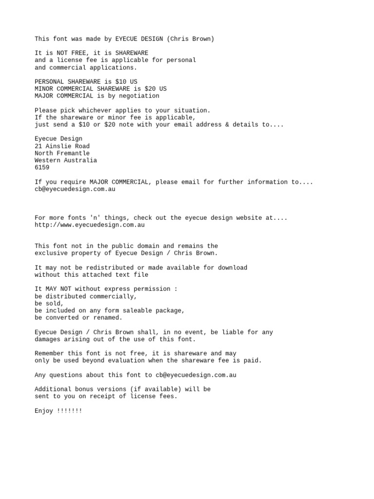 Shareware Read Me | PDF