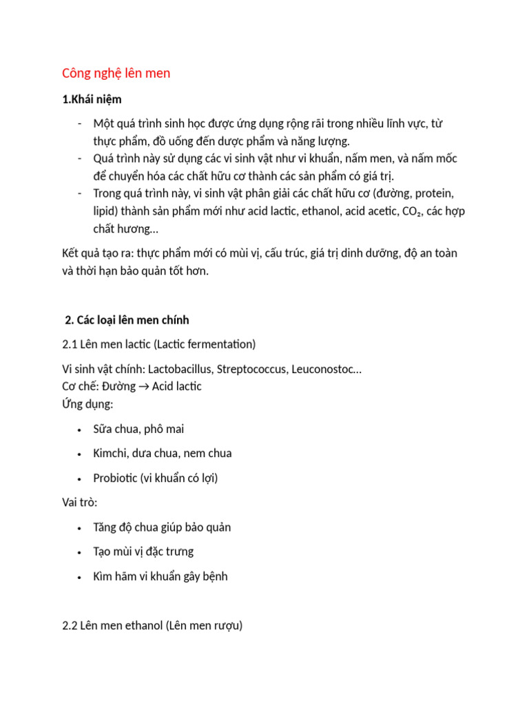 Công Nghệ Lên Men | PDF