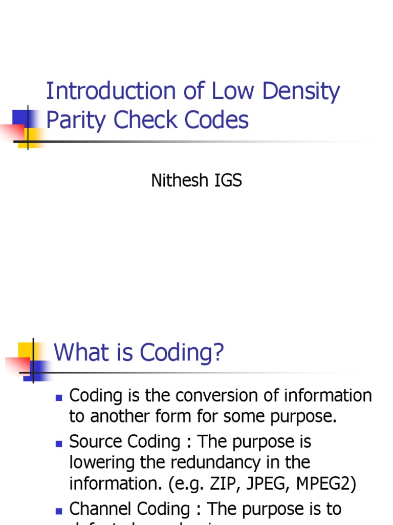 Intro Ldpc Pdf Forward Error Correction Low Density Parity Check Code 