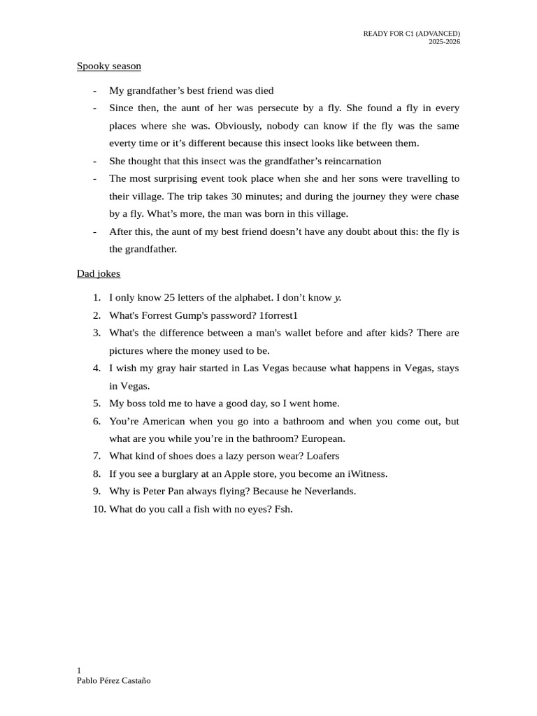 Fly Reincarnation and Dad Jokes | PDF