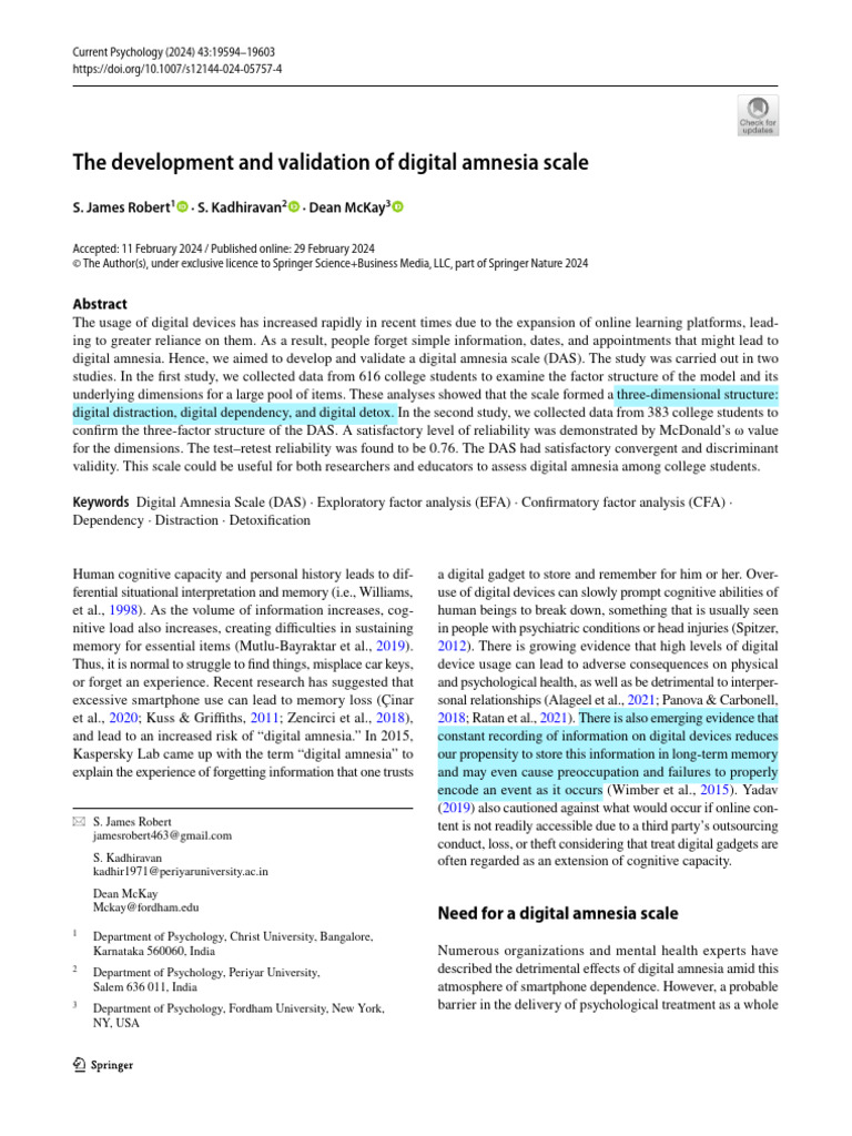 (Colored) Digital Amnesia Scale | PDF | Factor Analysis | Memory