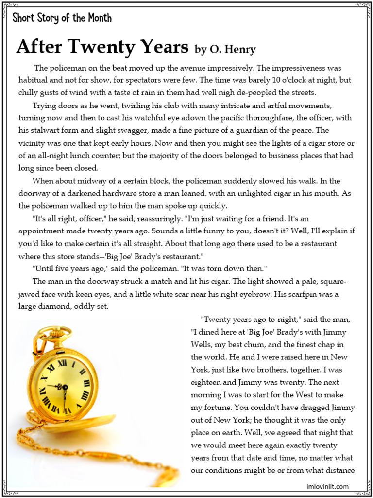 O. Henry's "After Twenty Years" Story | PDF