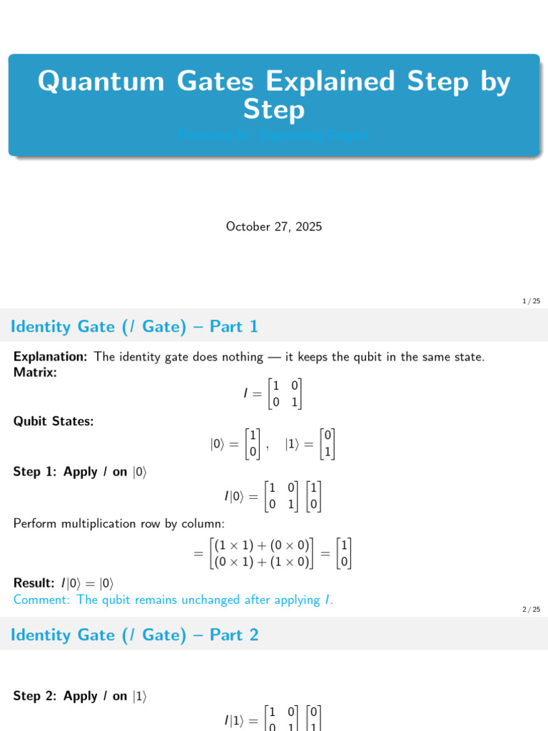 Quantum Gates Explained Step by | PDF | Applied Mathematics ...