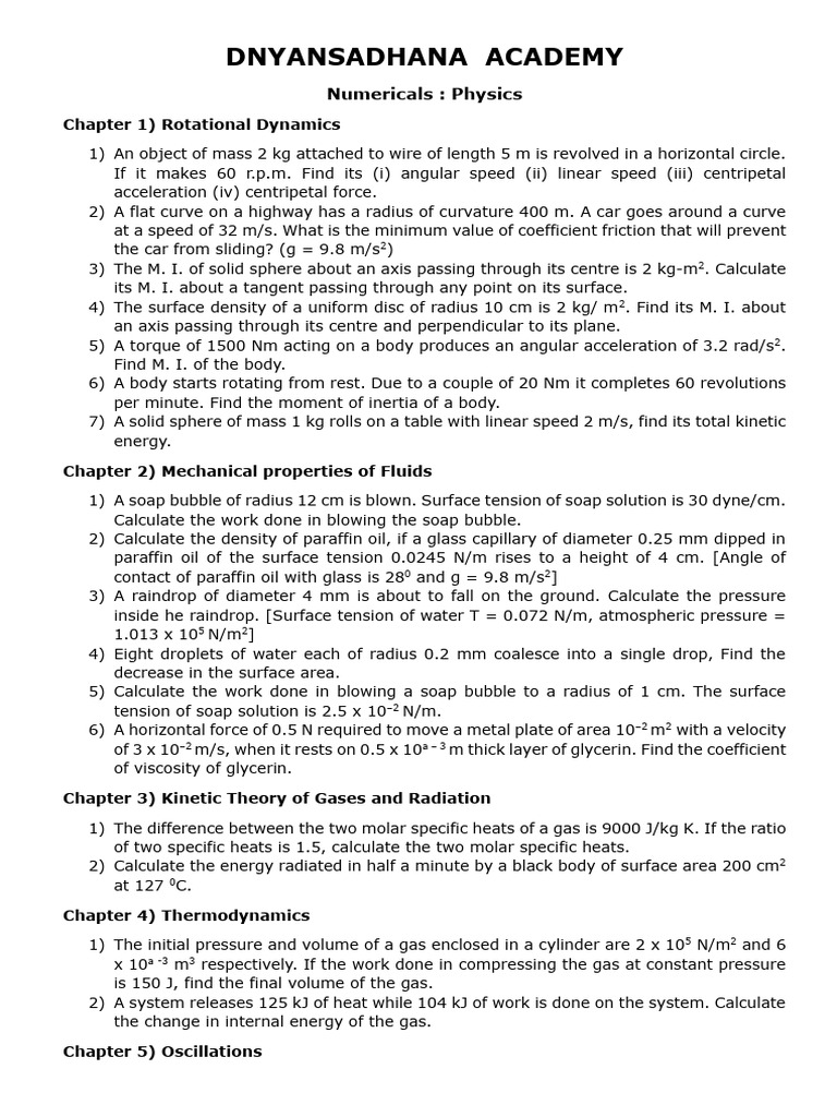 12th STD - Physics - Numericals | PDF | Inductor | Photoelectric Effect