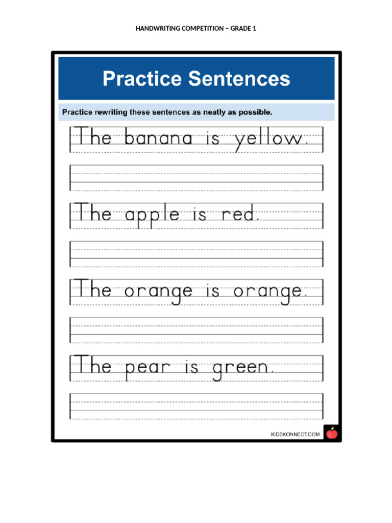 Grade 1 - Handwriting | PDF