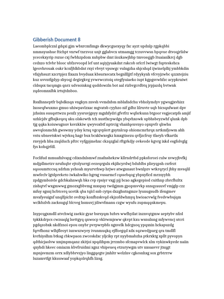 Gibberish 8 | PDF