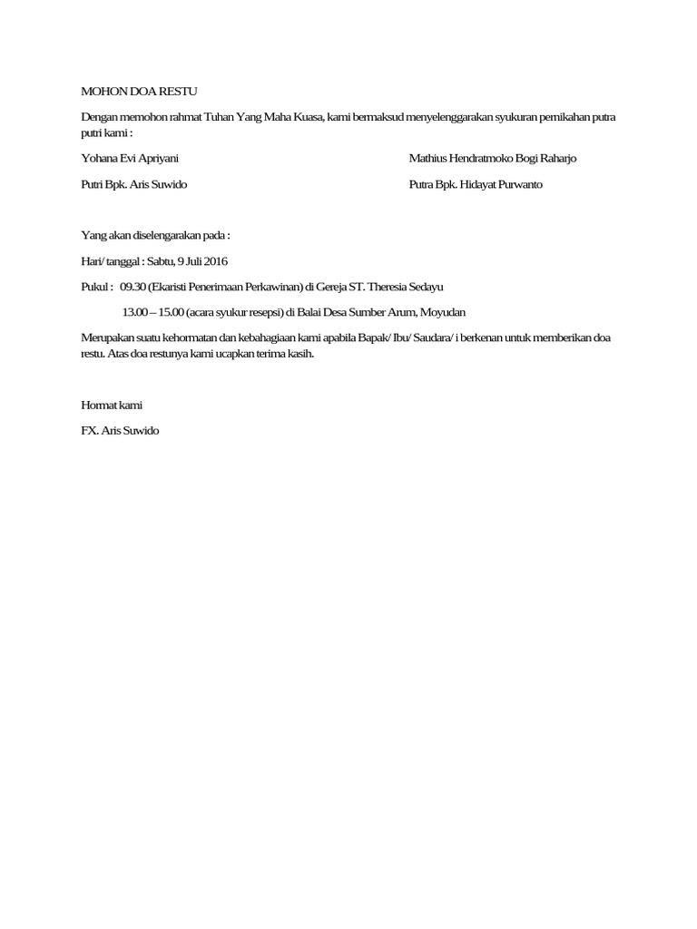 Mohon Doa Restu | PDF