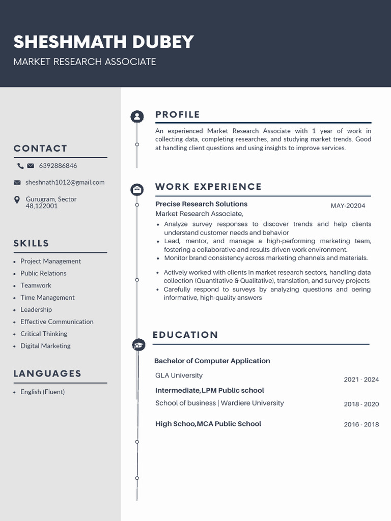 Blue and Gray Simple Professional CV Resume | PDF