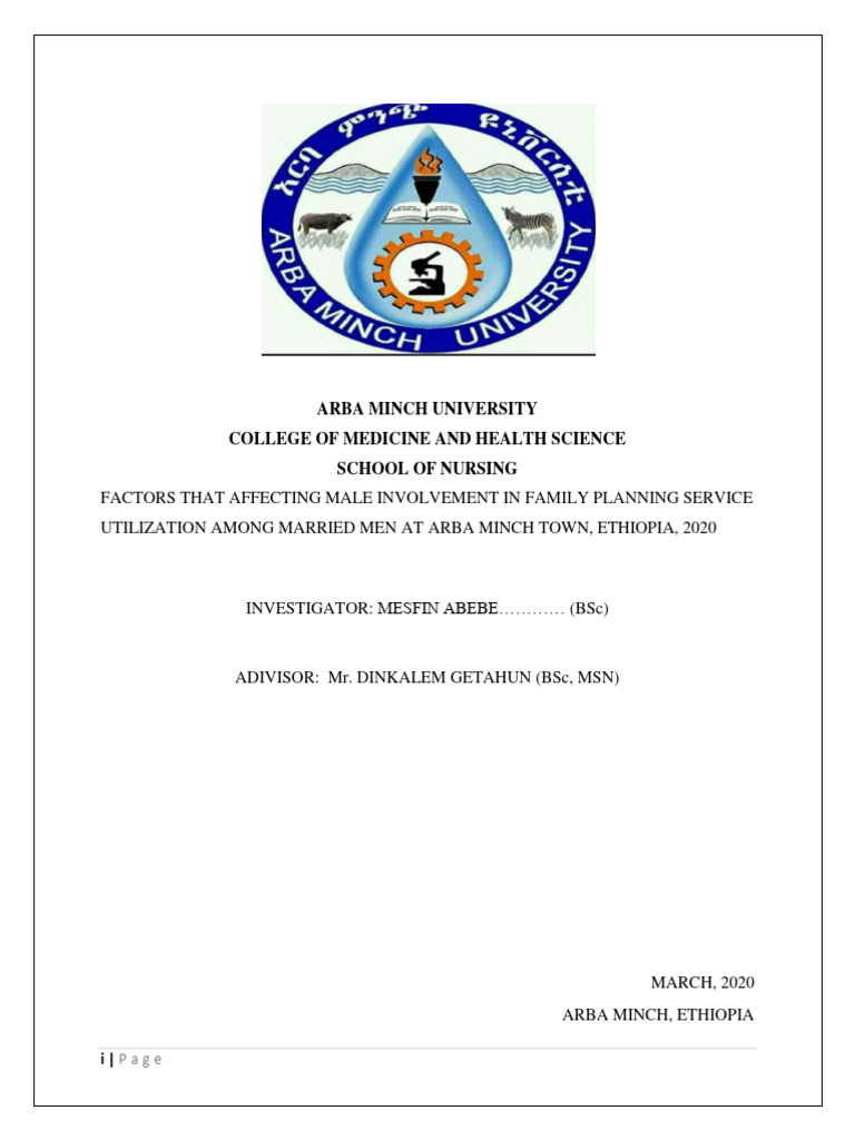 Mesfin Abebe Research Proposal | PDF | Family Planning | Birth Control