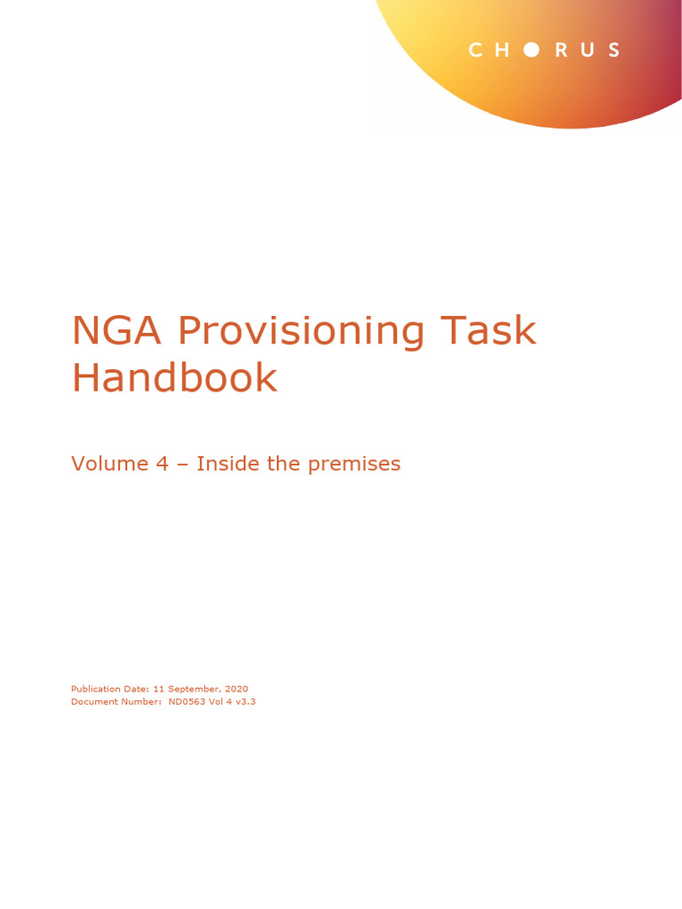 NGA Provisioning Task Handbook-Volume 4-Inside The Premises (ND0563) v3 ...