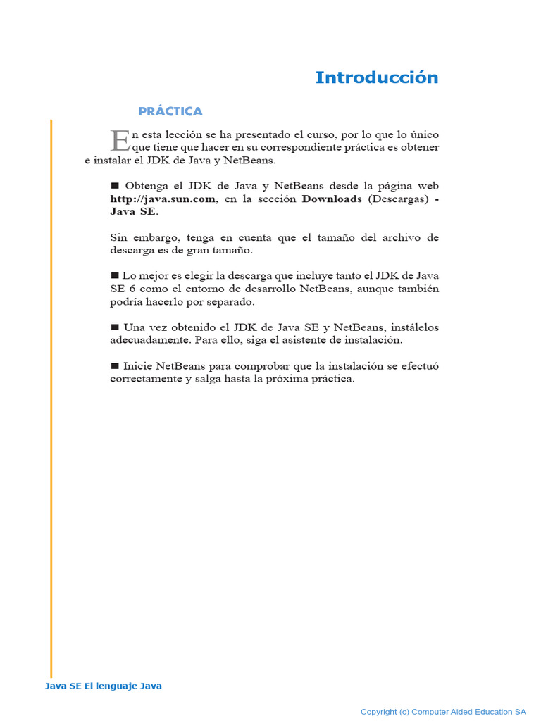 JAVASE M1 Practica01 | PDF