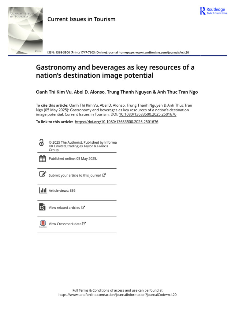 Gastronomy and Beverages As Key Resources of A Nation S Destination ...