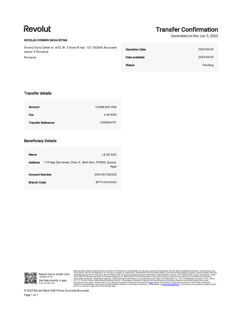 Transaction Confirmation Report en 4a6f92 | PDF | Service Industries ...