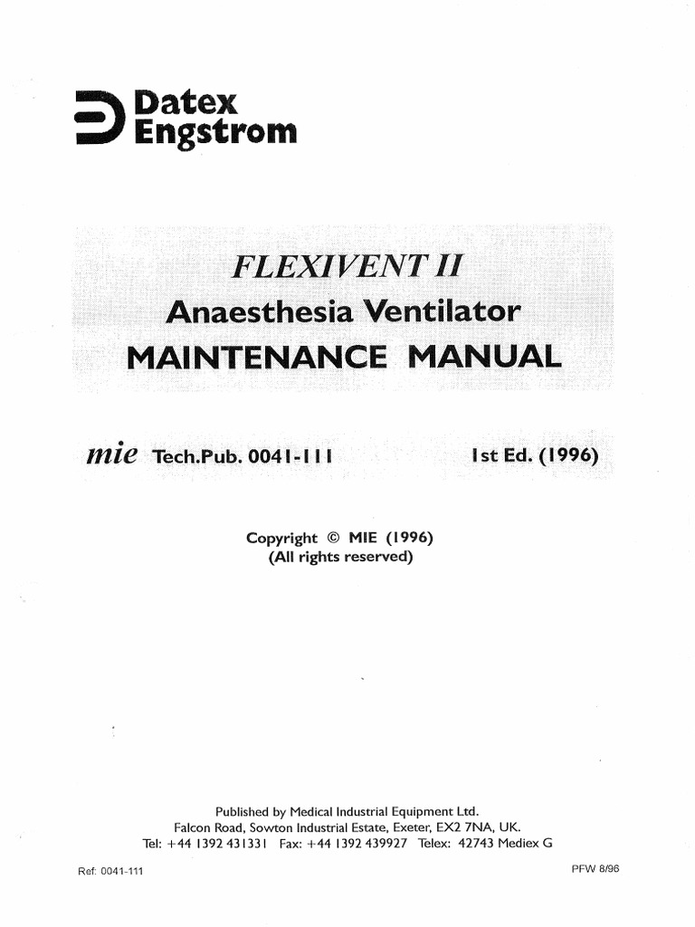 Sistema de Anestesia FLEXIVENT - II | PDF