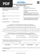 Florida Replacement License Plate Application | PDF | Vehicle ...