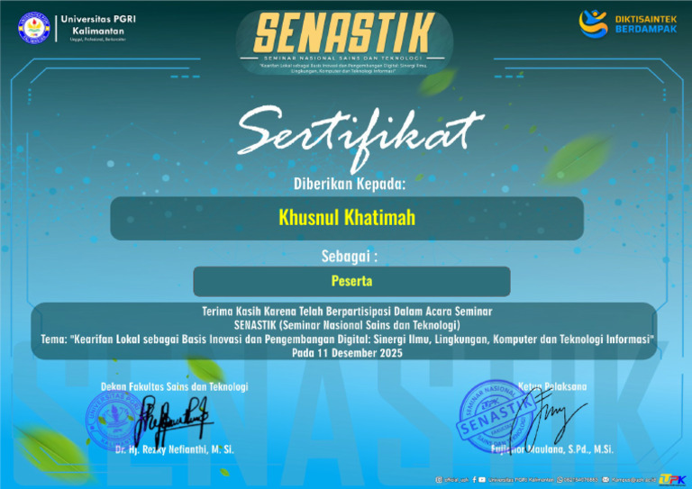 Khusnul Khatimah - SENASTIK2025 | PDF