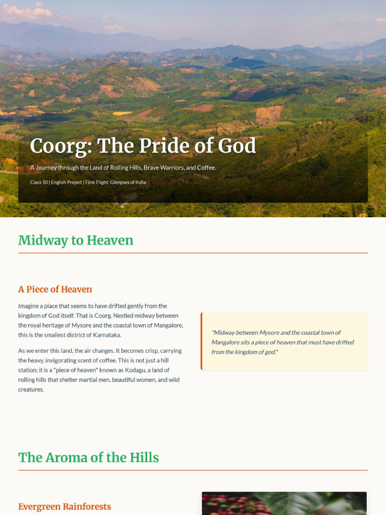 Coorg - A Travelogue Project | PDF