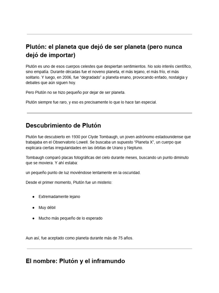 Plutón | PDF | Plutón | Planetas