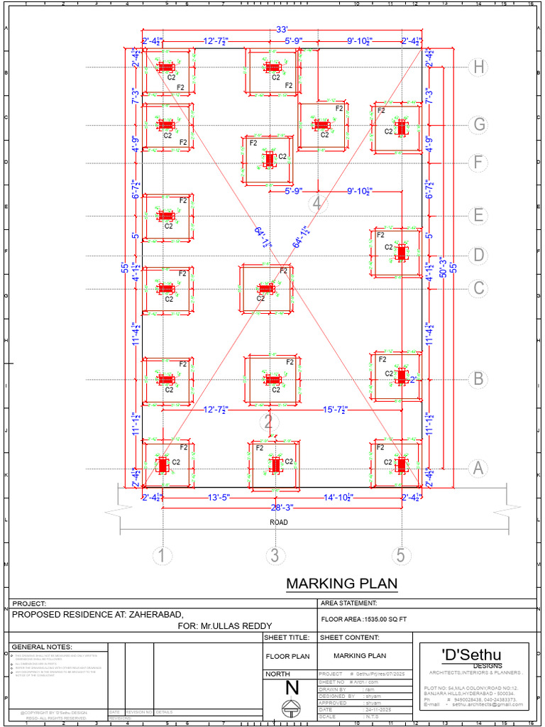 Footing and Column Layout 15-12-25 | PDF