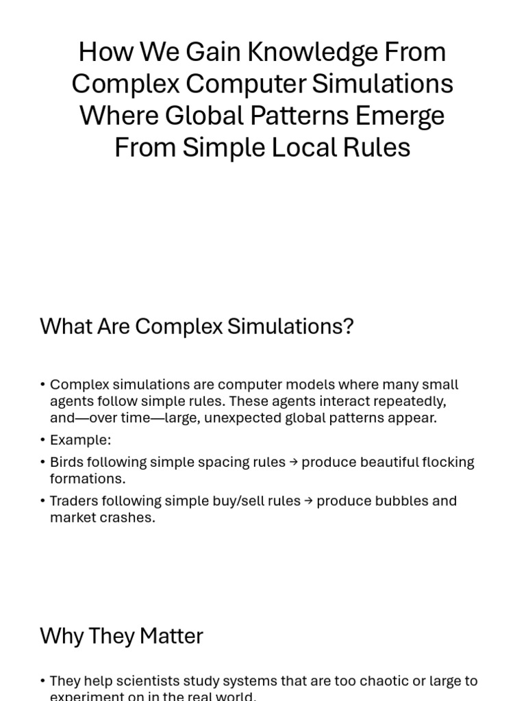 How We Gain Knowledge From Complex Computer Simulations Presentation ...