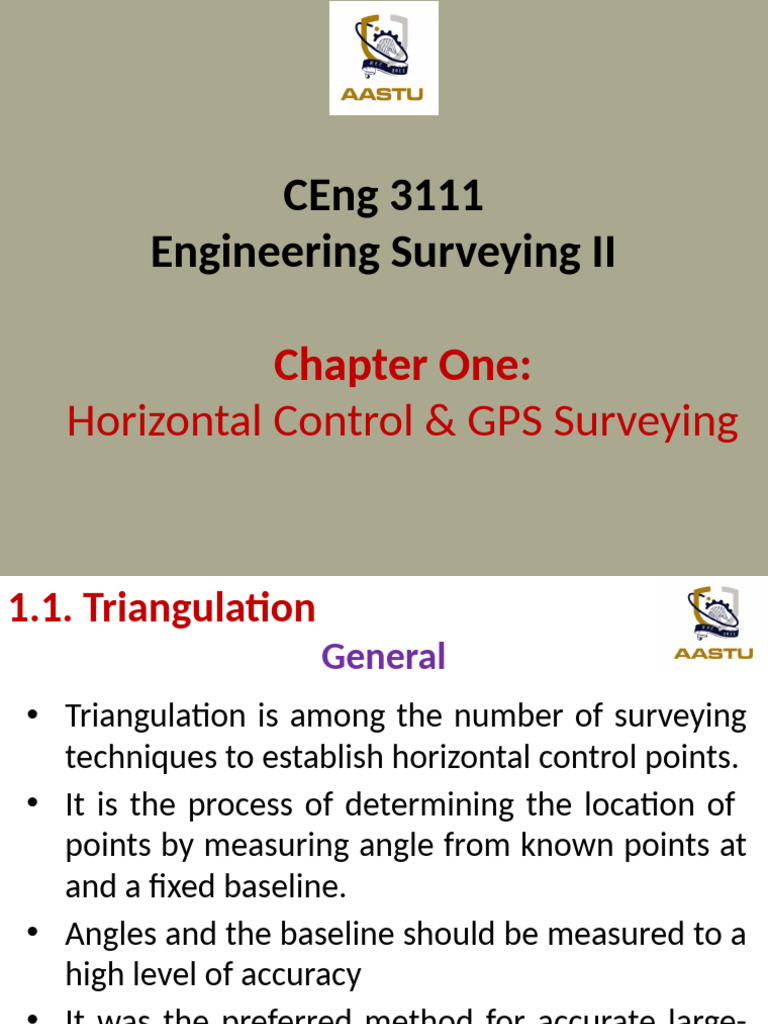 Unit 1 Horizontal Control Surveying and GPS Surveying CEng 3111 | PDF ...