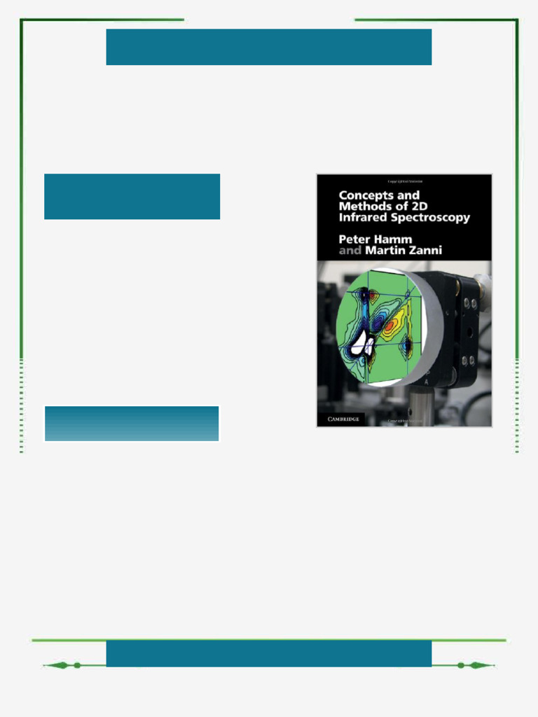 Concepts and Methods of 2D Infrared Spectroscopy 1st Edition Peter Hamm ...