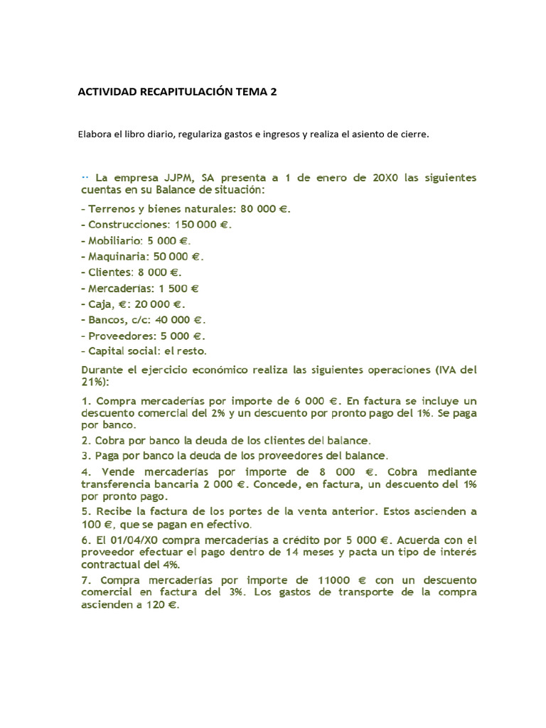 Actividad Recapitulación Tema 2 | PDF