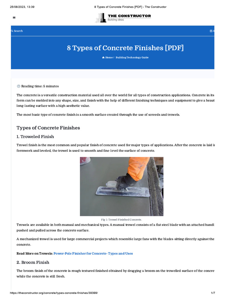 8 Concrete Finish Types Explained | PDF | Concrete | Materials