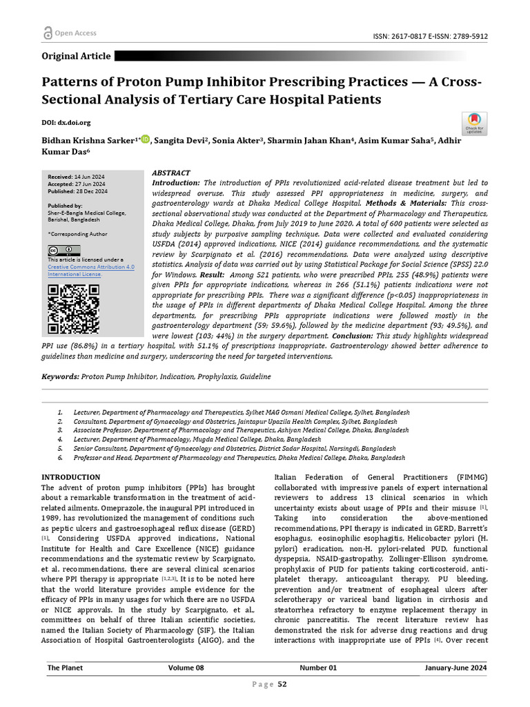 PPI Prescribing Patterns in Tertiary Care | PDF | Patient | Evidence ...