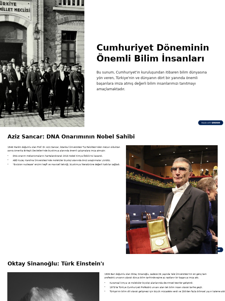 Cumhuriyet Doneminin Onemli Bilim Insanlari | PDF