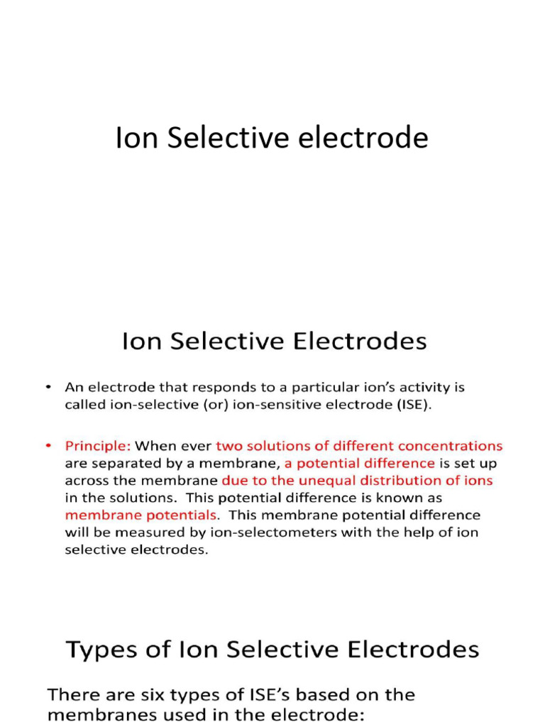Ion Selective Electrode | PDF