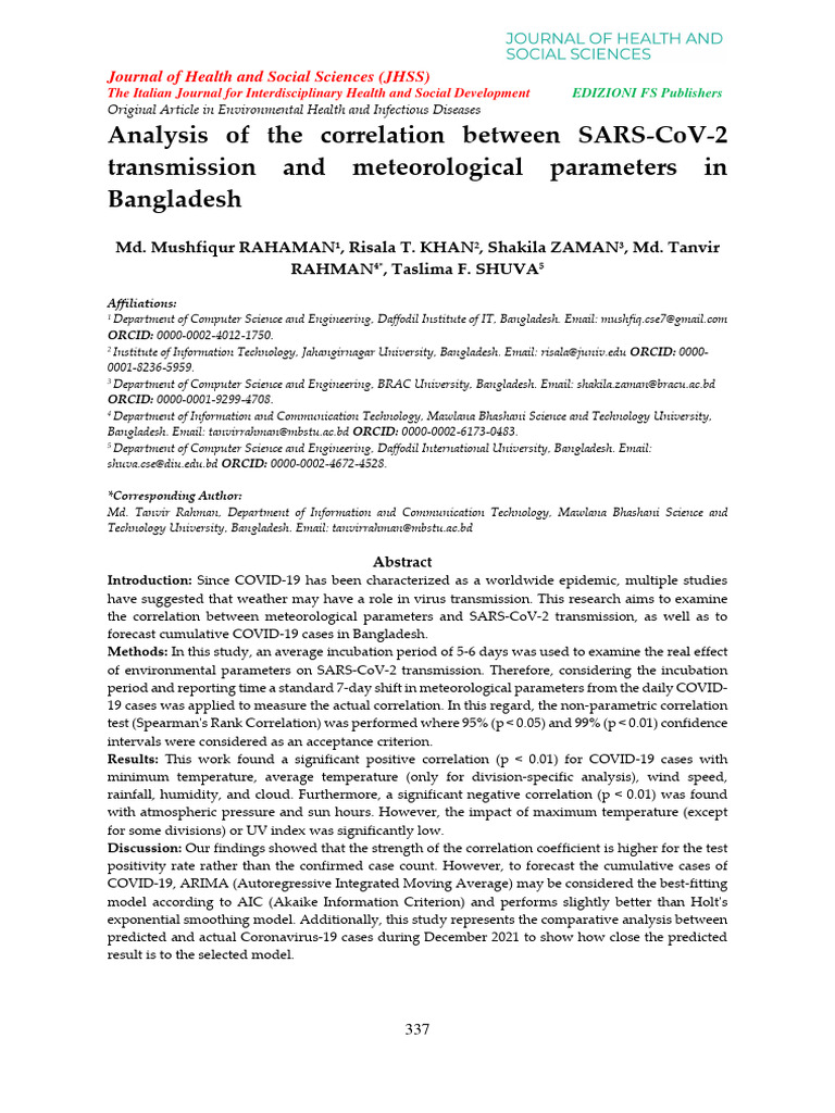 Rahaman Et Al JHSS 337 354 1 | PDF | Microbiology