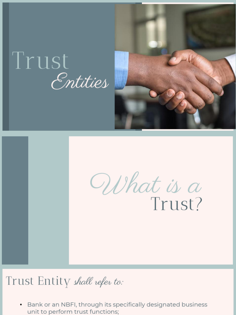 Trust Business Entities | PDF | Trustee | Fiduciary