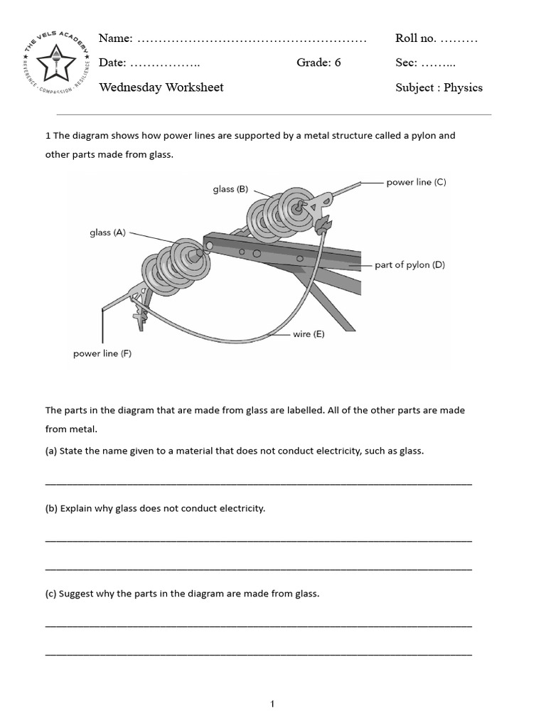 Gr. 6 Physics WS 19-11-2025 | PDF