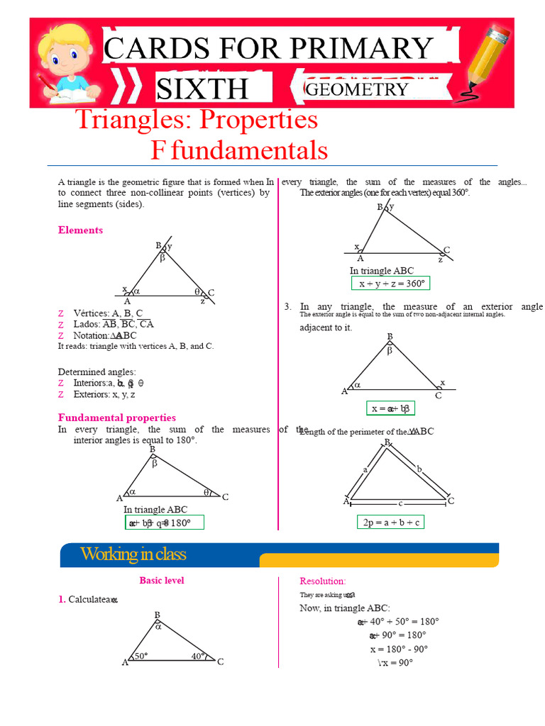 Triangle Properties and Calculations | PDF | Triangle | Angle