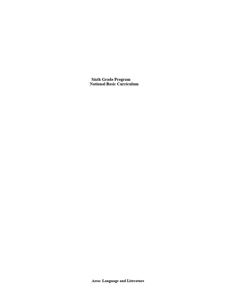 Sixth Grade Basic National Curriculum Program | PDF | Communication ...
