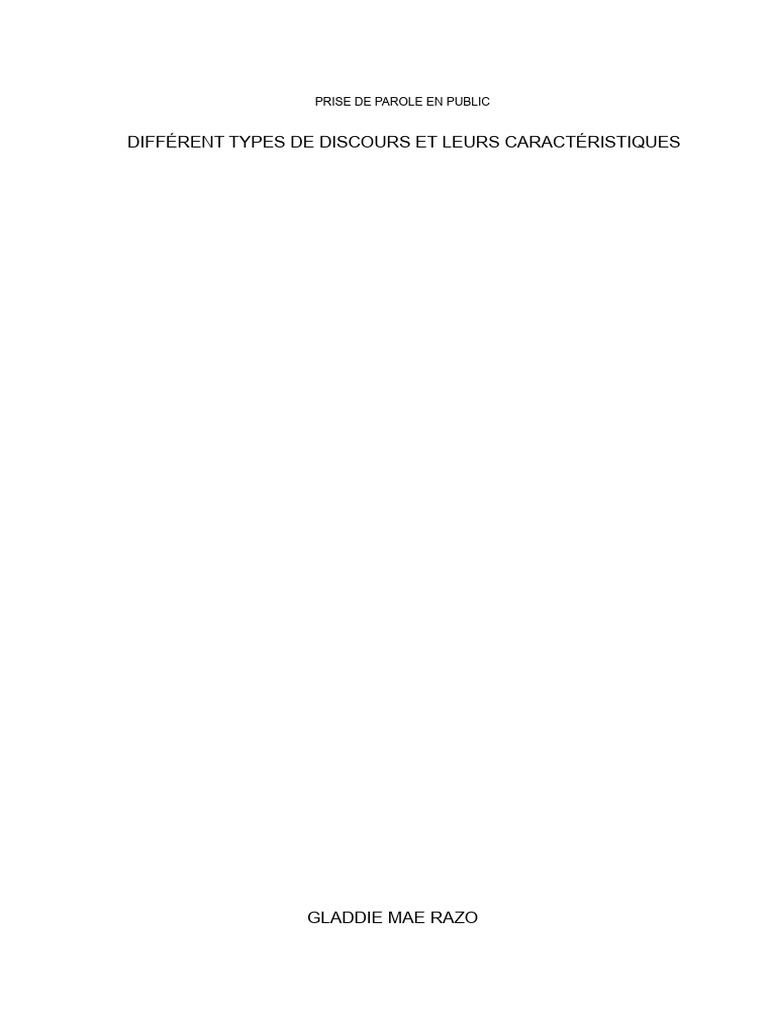 Types de discours en prise de parole | PDF | Expérience | Parler en public