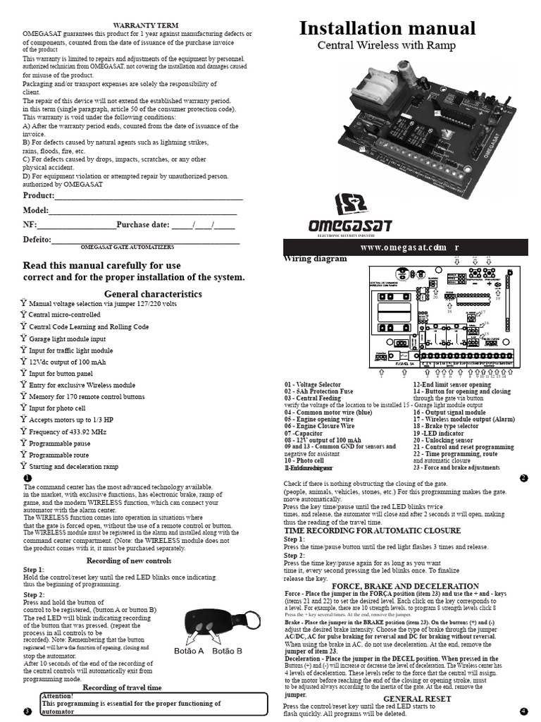 Central Wireless With Ramp | PDF | Remote Control | Switch