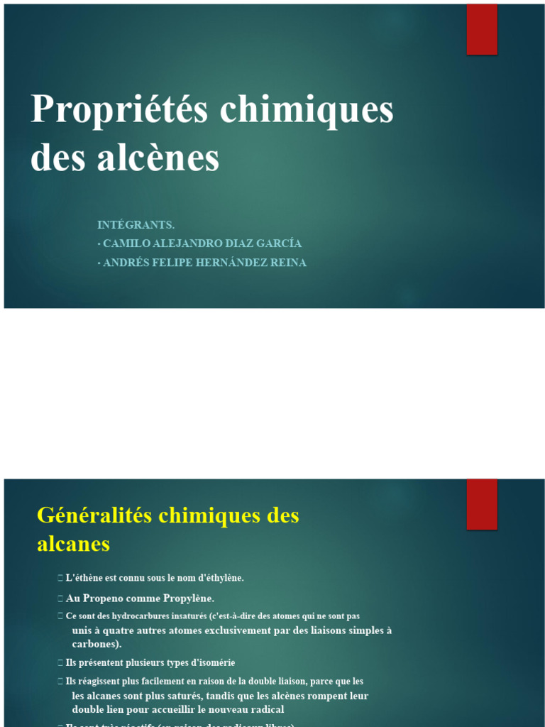 Propriétés et réactions des alcènes | PDF | Alcène | Cétone