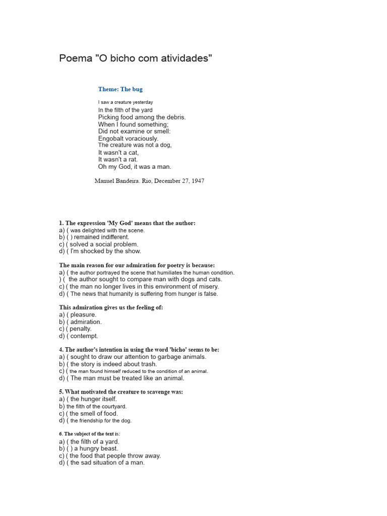 Poem The Beast | PDF