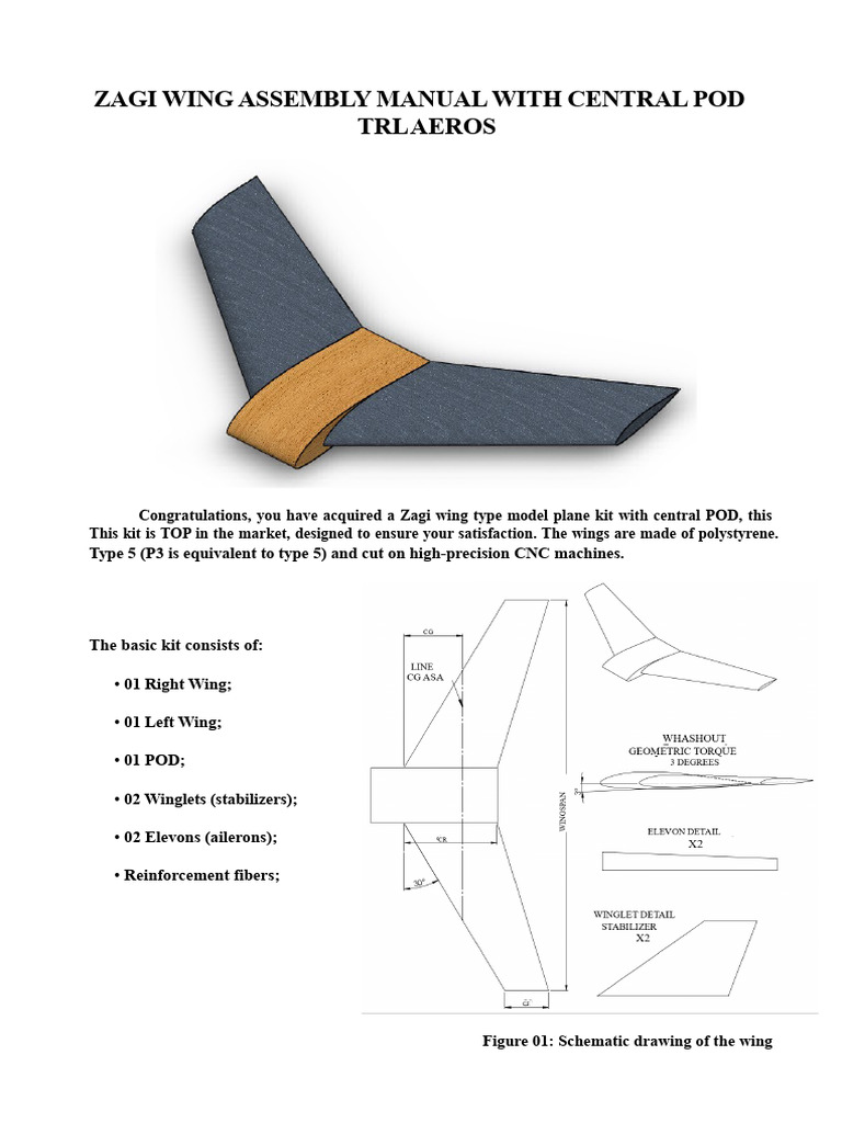 Zagi Wing Assembly Guide with POD | PDF | Materials