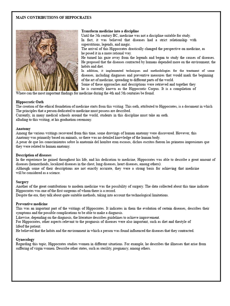 Key Contributions of Hippocrates, Aristotle, Hooke | PDF | Dominance ...