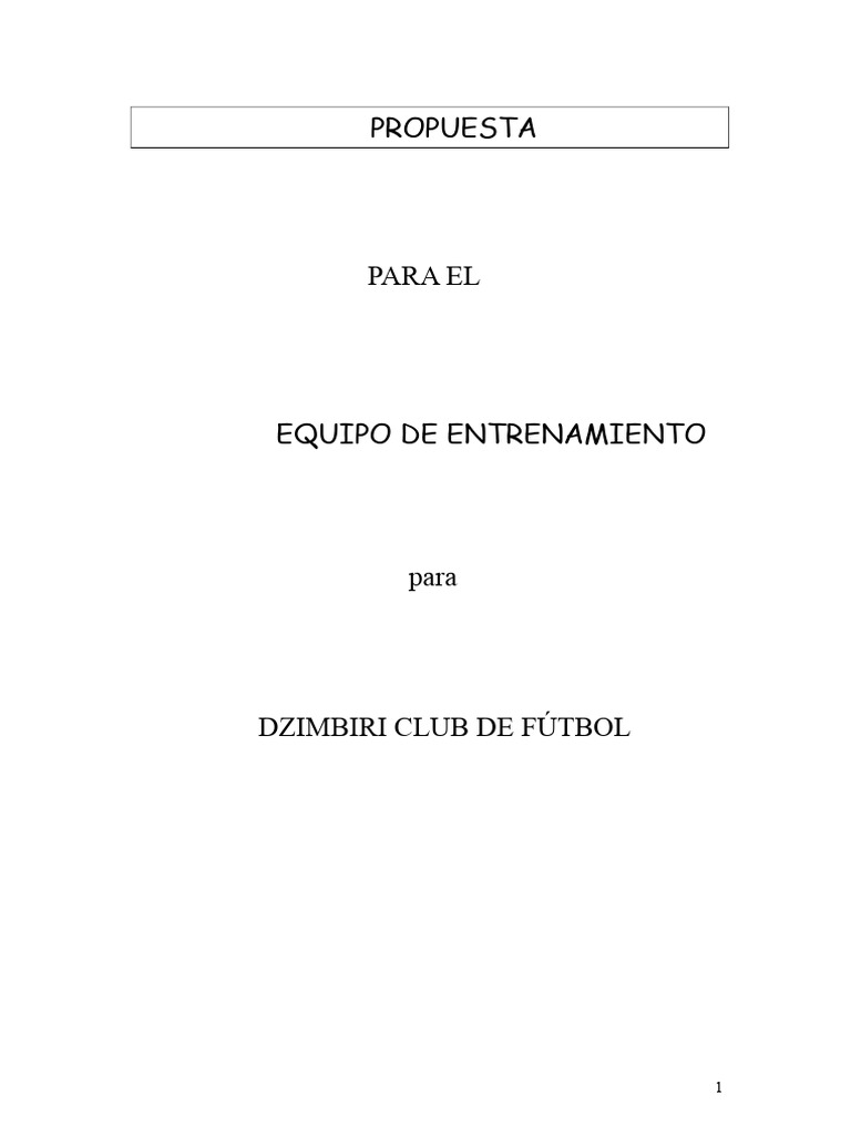 Propuesta de Equipamiento de Fútbol para Dzimbiri FC | PDF | Asociación ...