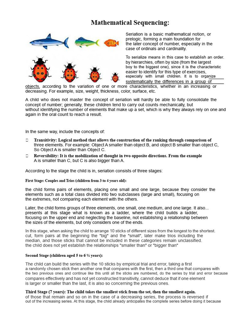 Notions and Stages of Seriation | PDF | Shape | Mathematics