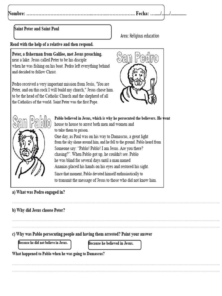 Saint Peter and Saint Paul | PDF | Saint Peter | Jesus