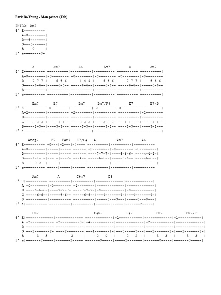 Park Bo Young Mon Prince Guitar Tab | PDF