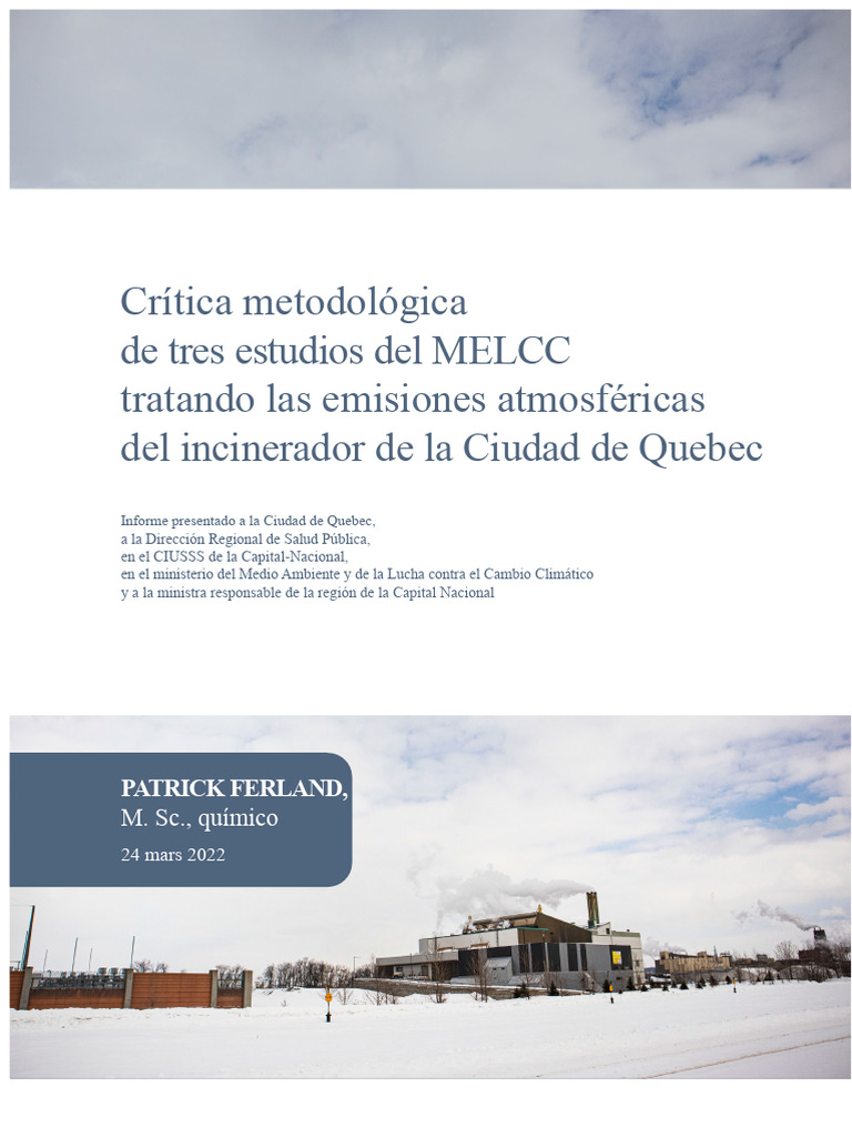 Informe de Patrick Ferland | PDF | Incineración | Partículas