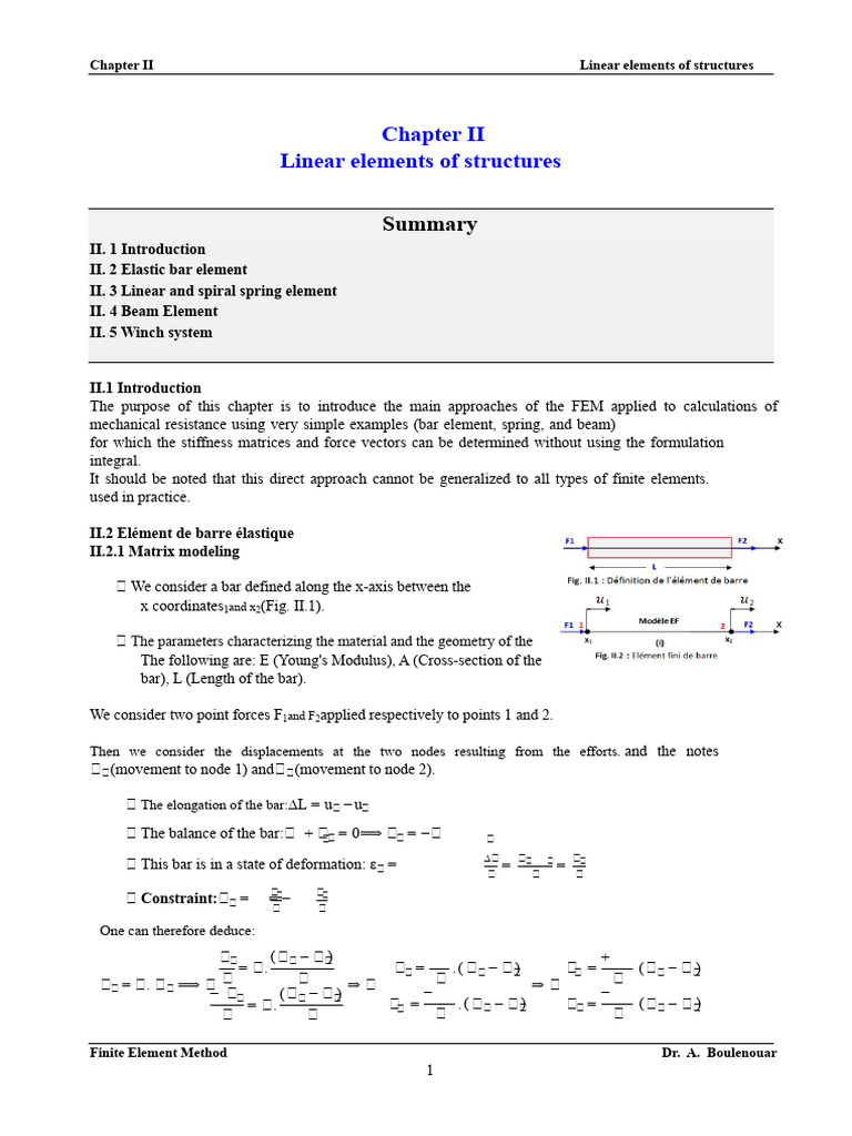 Linear Structural Elements in FEM | PDF | Matrix (Mathematics) | Bending