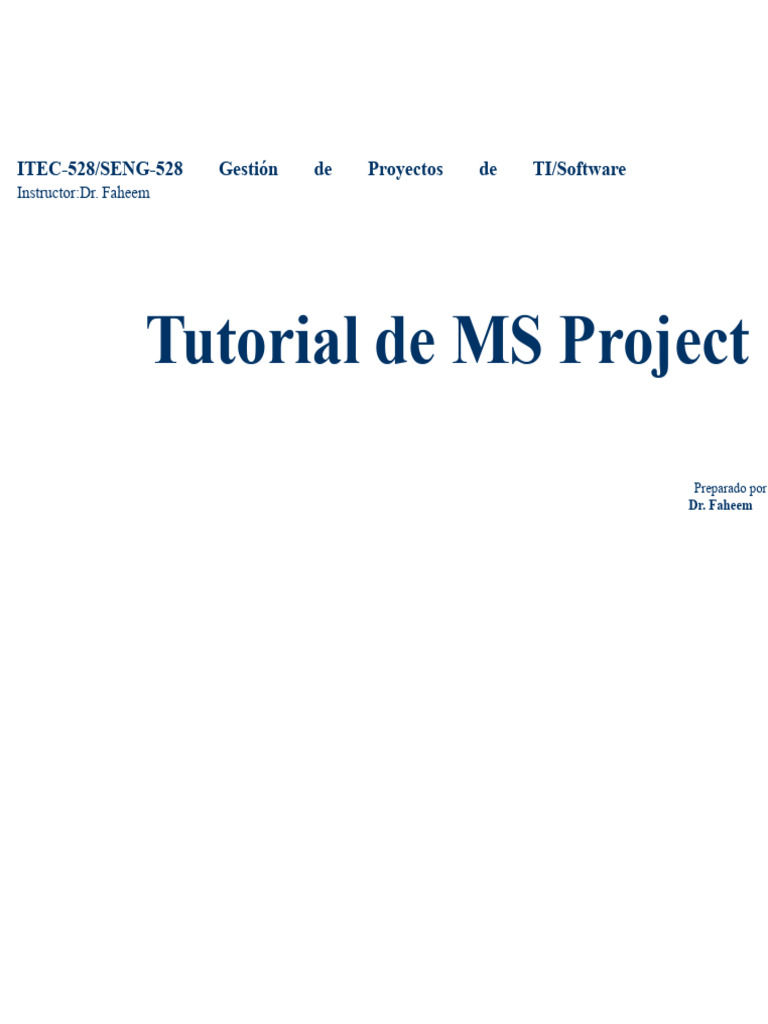 Tutorial de MS Project Laboratorio 1,2,3,4,5 | PDF | Hoja de cálculo | Software